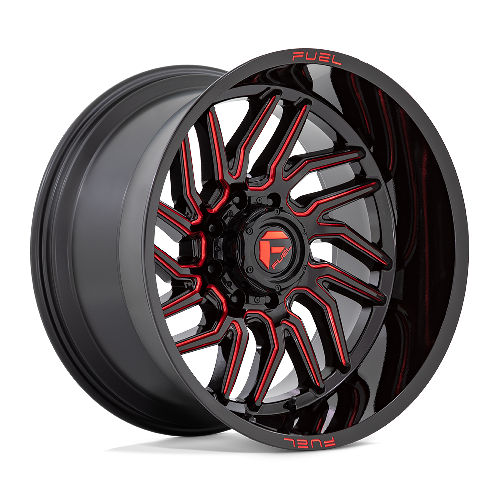 FUEL D808 HURRICANE Gloss Black Milled Red Tint 20X9 8X180 (BS 5.79) CB 124.20 - 8x180 New GM ...