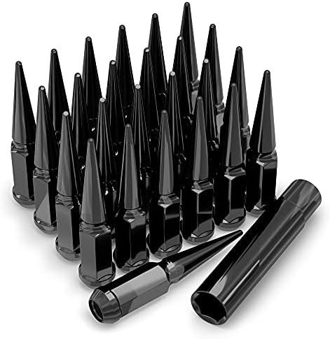 24 ea Black Spike lug nuts with Key - 9/16 - TILBEHØR - Dækimporten v ...
