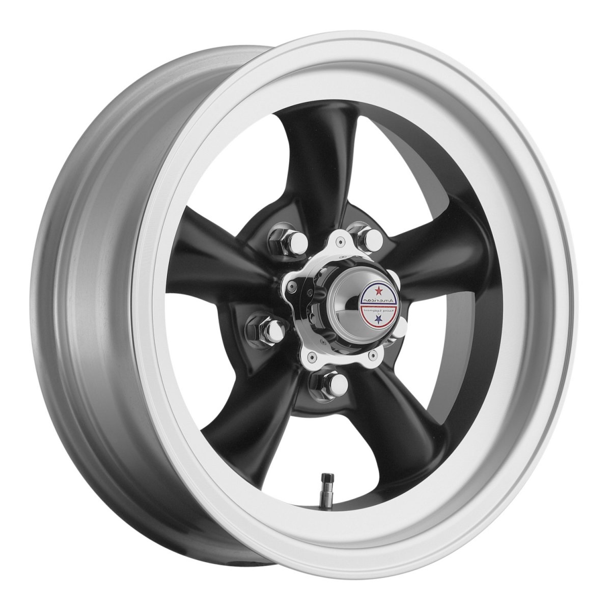 AMERICAN RACING VN105 TORQ THRUST D Satin Black w/ Machined Lip 4.5x15 ...