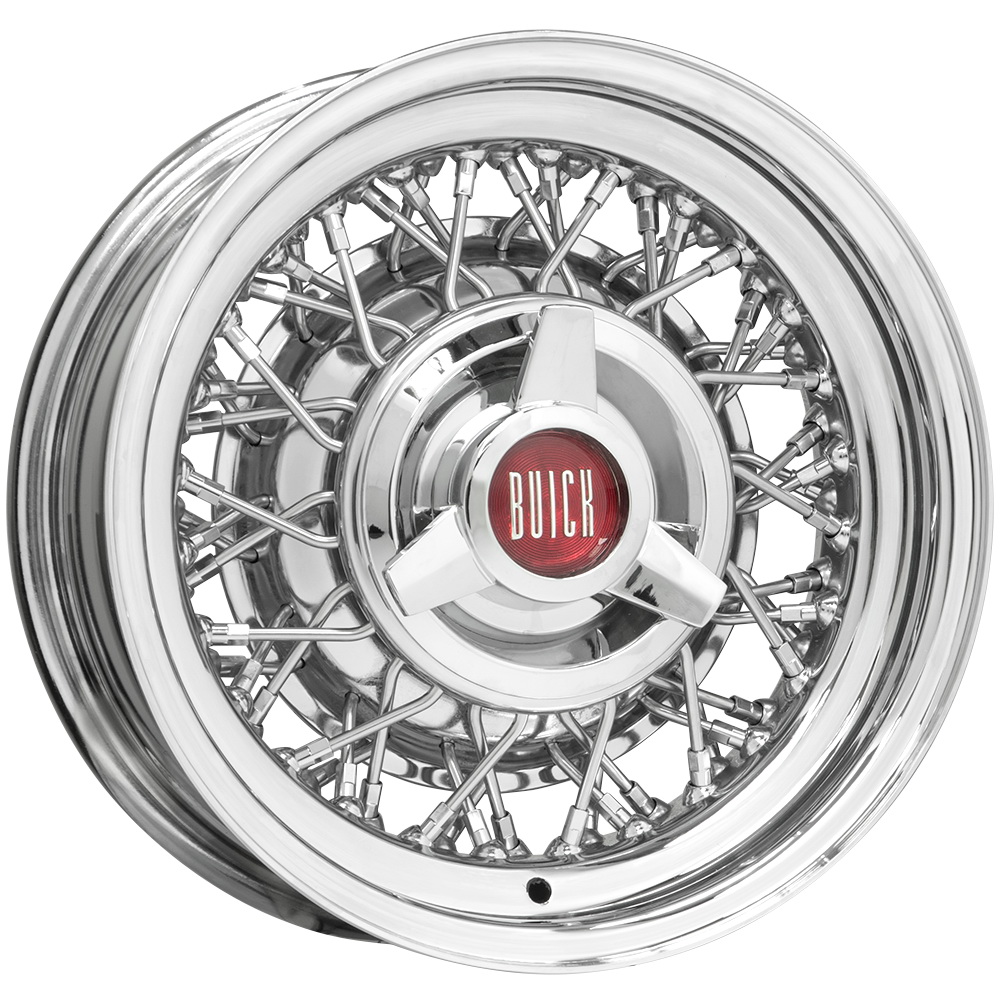AMERICAN STEEL WHEEL BUICK WIRE Chrome Rim With Stainless Steel Spokes ...