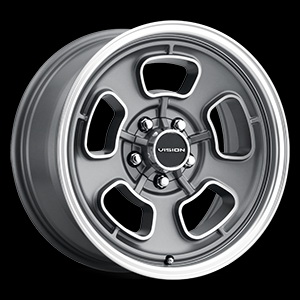 VISION 148 Satin Grey Machined Face/Lip 8x17, BS=4.5, 5x139.7 - 5x139.7 ...