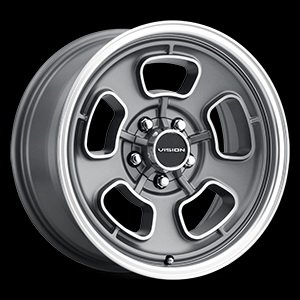 VISION 148 Satin Grey Machined Face/Lip 8x17, BS=4.5, 5x139.7 - 5x139.7 ...